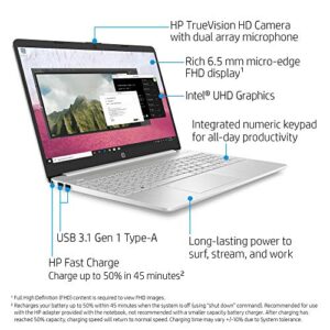 HP 15-dy1036nr 10th Gen Intel Core i5-1035G1, 15.6-Inch FHD Laptop, Natural Silver