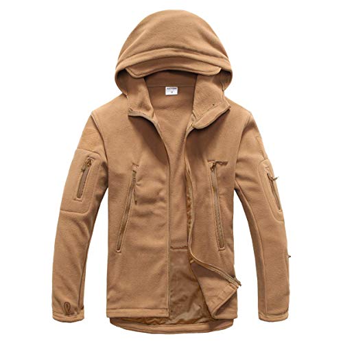 MAGCOMSEN Winter Jacket for Men Ski Jacket Warm Jackets Tactical Jacket Military Jacket Hunting Jacket Army Jacket Men Winter Coats for Men Hoodies for Men Brown