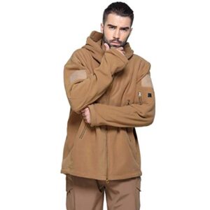 MAGCOMSEN Winter Jacket for Men Ski Jacket Warm Jackets Tactical Jacket Military Jacket Hunting Jacket Army Jacket Men Winter Coats for Men Hoodies for Men Brown