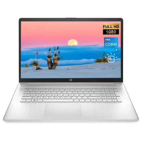 HP 17 Laptop, 17.3" FHD Display, 12th Gen Intel i5-1235U Processor, 16GB DDR4 RAM, 1TB SSD, Webcam, HDMI, Backlit Keyboard, Wi-Fi, Windows 11 Home, Silver