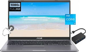 asus vivobook 15 business laptop, 15.6″ fhd touchscreen computer, dual-core intel 11th gen i3-1115g4(beat i5-10210u), 4gb ddr4 ram 128gb pcie ssd, fingerprint, backlit, windows 10 home+ accessories