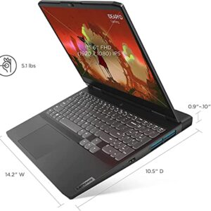 Lenovo IdeaPad 3 Gaming Laptop, NVIDIA GeForce RTX 3050, AMD Ryzen 5 6600H(Beat i7-11700) , 16GB DDR5 RAM, 512GB SSD, 15.6 Inch FHD Display, Wi-Fi, Windows 11 Home, Bundle with JAWFOAL