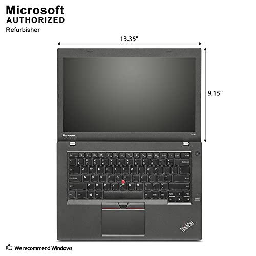 Lenovo ThinkPad T450 14in HD Business Laptop Computer, Intel Dual-Core i5-5300U Up to 2.9GHz, 8GB RAM, 256GB SSD, HDMI, 802.11ac WiFi, Bluetooth, Windows 10 Professional (Renewed)