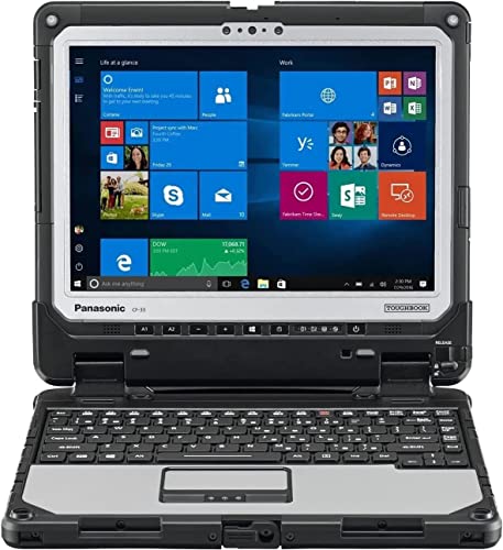 Toughbook Panasonic CF-33, Intel i5-7300U, 12" QHD Touch-Digitizer, 16GB RAM, 512GB SSD, Infrared Webcam, GPS, 4G LTE, 2D Barcode Reader, Fingerprint Reader, Premium Keyboard, Win 10 Pro (Renewed)