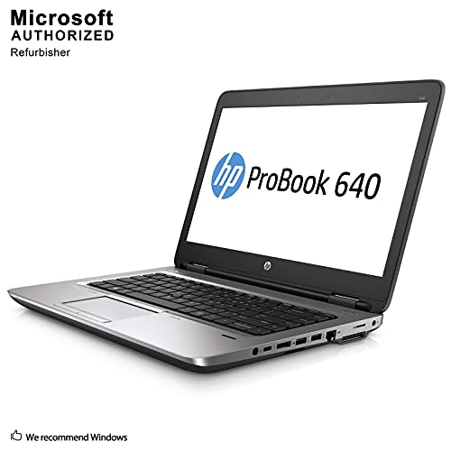 HP ProBook 640 G2 Laptop, 14-inch HD Display, Intel Core i5-6300U Up to 3.0GHz, 8GB RAM, 256GB NVMe SSD, Display Port, Wi-Fi, Bluetooth, Windows 10 Pro (Renewed)