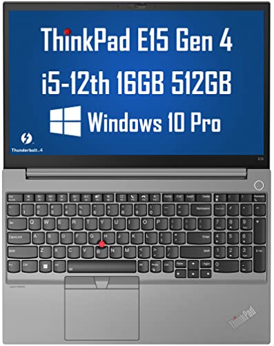 Lenovo ThinkPad E15 Gen 4 15.6" FHD Business Laptop (Intel 10-Core i5-1235U, 16GB RAM, 512GB PCIe SSD) IPS Anti-Glare, FHD Webcam, Thunderbolt 4, HDMI, RJ-45, Wi-Fi 6E, Win 10 / Win 11 Pro - 2023