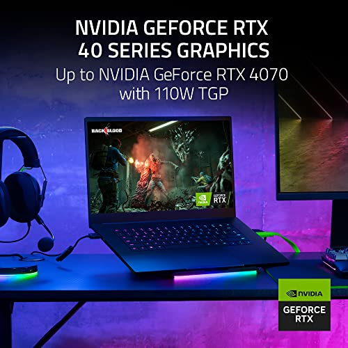 Razer Blade 15 Gaming Laptop: NVIDIA GeForce RTX 4070-13th Gen Intel 14-Core i7 CPU - 15.6” QHD OLED 240Hz - 16GB DDR5 RAM, 1TB PCIe SSD - Windows 11 - CNC Aluminum - Chroma RGB - Thunderbolt 4