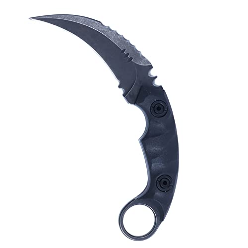 Sosoin survival tactical hunting double edge fixed Claw knife with sheath (black blade with black handle)