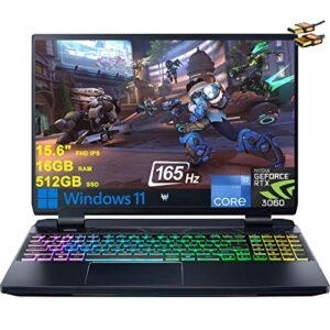 acer (renewed) predator helios 300 15 gaming laptop 15.6″ fhd ips 165hz 12th gen intel 14-core i7-12700h 16gb ram 512gb ssd geforce rtx 3060 6gb rgb backlit thunderbolt minidp win11 + hdmi cable