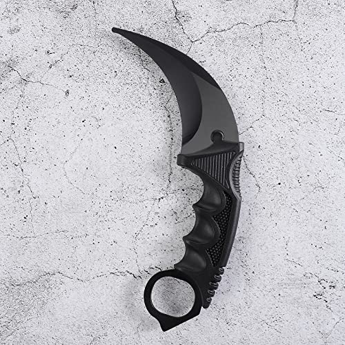 Milaloko Karambit Knife Fixed Blade Tactical Camping Tool, 2 Pieces Stainless Steel Outdoor Hunting Knife with Sheath and Cord, Suitable for Hiking, Adventure, Survival and Collection (Black&Red)