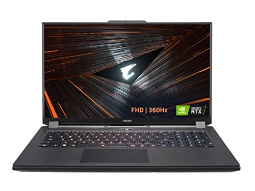 GIGABYTE AORUS 17 YE5: 17.3" FHD 1920x1080 IPS-Level Display, Intel Core i7-12700H, NVIDIA GeForce RTX 3080 Ti Laptop GPU 16GB GDDR6, 32GB DDR5 RAM, 1TB SSD, Win11 Home (AORUS 17 YE5-74US544SH)