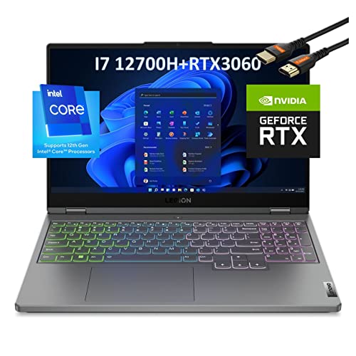 Lenovo Legion 5i Gen 7 Intel Laptop, 15.6" FHD IPS Narrow Bezel, i7-12700H，RTX 3060 (TGP 140W), DDR5 RAM, Win 11H, with HDMI Cable (16GB RAM | 1TB PCIe SSD)