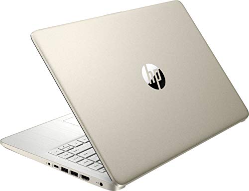 HP Laptop 14-DQ0033DX 14" Intel Celeron N4120, Intel UHD Graphics 600, 4GB RAM DDR4, 64GB eMMC, Windows 11 Home in S Mode, Pale Gold (Renewed)