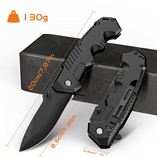 Gifts for Fathers Day Dad Men Him Grandpa from Daughter and Son - Birthday Gifts for Husband Boyfriend, Personalized Pocket Folding Knife with clip for EDC Outdoor Camping Hunting, Tactical, Survival