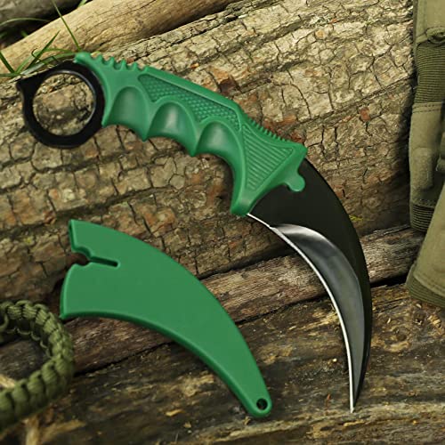 Dispatch Karambit Knife Fixed Blade Tactical Camping Tool, Outdoor Hunting Knife Claw Knife Shop Knives with Sheath and Cord, Suitable for Hiking, Adventure, Collection