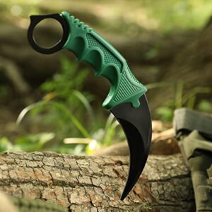 Dispatch Karambit Knife Fixed Blade Tactical Camping Tool, Outdoor Hunting Knife Claw Knife Shop Knives with Sheath and Cord, Suitable for Hiking, Adventure, Collection