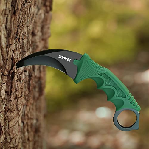 Dispatch Karambit Knife Fixed Blade Tactical Camping Tool, Outdoor Hunting Knife Claw Knife Shop Knives with Sheath and Cord, Suitable for Hiking, Adventure, Collection