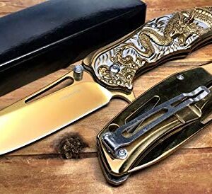 Master Folding Pocket Knife 8.75" Spring Assisted Opening Pocket Knife, Tactical Knife with Stainless Steel 3" Blade for First aid, Rescue, Self Defense, Hunting, Survival Glass Breaker Knives