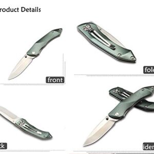 2 Pack Pocket Knife Folding, 8cr13mov Stainless Steel Blade and Aluminum Handle / Rosewood Handle, EDC Tool Knife Tactical Knife, Great for Camping Hunting Hiking, with Belt Clip