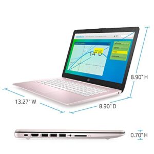 2021 Newest HP 14 inch Thin Light HD Laptop Computer, Intel Celeron N4000 up to 2.6 GHz, 4GB DDR4, 64GB eMMC, WiFi , Webcam, 1-Year Office 365, Up 11 Hours, Windows 10 S, Pink + MarxsolCables