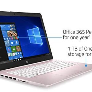 2021 Newest HP 14 inch Thin Light HD Laptop Computer, Intel Celeron N4000 up to 2.6 GHz, 4GB DDR4, 64GB eMMC, WiFi , Webcam, 1-Year Office 365, Up 11 Hours, Windows 10 S, Pink + MarxsolCables