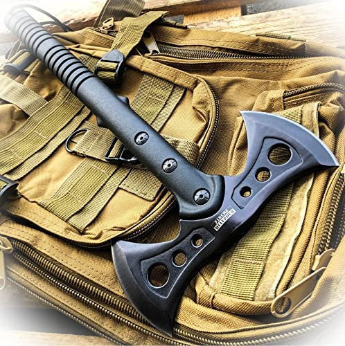 New 15" Tomahawk Hatchet Tactical Axe Double Blade Head Hunting Knife BLACK Camping Outdoor Pro Tactical Elite Knife BLDA-0982