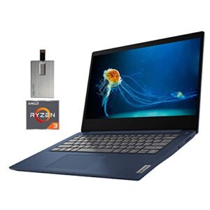 2021 lenovo ideapad 3 14″ fhd laptop computer, amd 3rd gen ryzen 3-3250u, 8gb ram, 1tb hdd, amd radeon vega 3, dolby audio, hd webcam, hdmi, windows 10 s, abyss blue, 32gb snowbell usb card