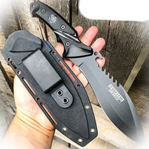 new 11″ black tactical full tang survival military army fixed blade hunting knife camping outdoor pro tactical elite knife blda-0758