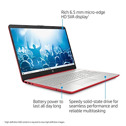 HP Pavilion Laptop (2022 Model), 15.6'' HD Display, Intel Celeron Quad-Core Processor, 16GB DDR4 RAM, 1TB SSD, Online Conferencing, Webcam, HDMI, Bluetooth, WiFi, Windows 11, Scarlet Red