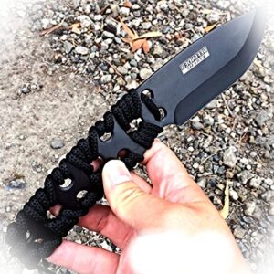 new 10″ tactical hunting black survival fixed blade knife army camping + sheath camping outdoor pro tactical elite knife blda-0041