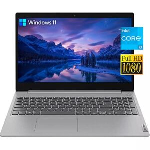 lenovo ideapad 3 laptop, 15.6″ fhd display,intel i3-1115g4 processor, 8gb ram, 256gb ssd, webcam, hdmi, sd card reader, fingerprint reader, dolby audio, wi-fi, windows 11 home, platinum grey