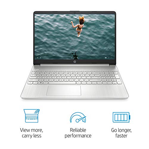 HP 15.6-inch HD Laptop, AMD Ryzen 3 3200U Processor, 8 GB RAM, 256 GB SSD, Windows 10 Home (15-ef0021nr, Natural Silver)