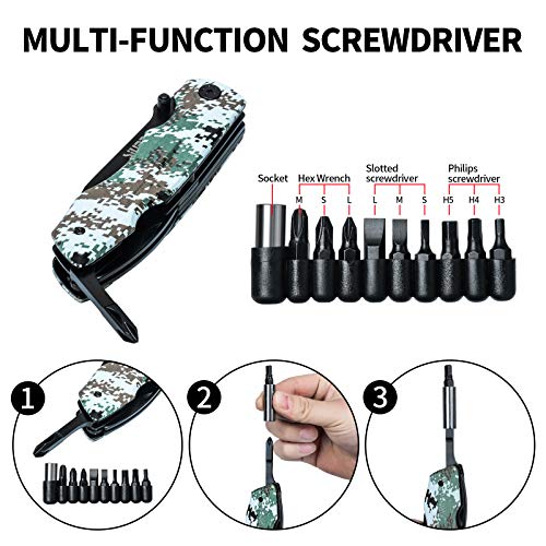 Multitool Pocket Knife, Gifts for Men Him Dad Husband Boyfriend, Survival Multi Tool, Multipurpose Tactical Utility Pliers for Fishing, Camping