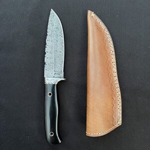 w trading handmade damascus hunting knife | damascus steel blade hunting skinning knife- best for outdoor camping skinner deer fishing hiking edc survival knives for men (2741)