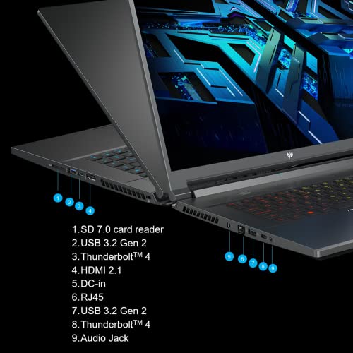 Acer Predator Triton 500 SE Gaming/Creator Laptop | 12th Gen Intel i9-12900H | GeForce RTX 3080 Ti | 16" WQXGA 240Hz G-SYNC Display | 32GB LPDDR5 | 1TB Gen 4x4 SSD | Killer Wi-Fi 6E | PT516-52s-99EL