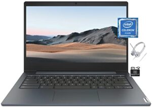 lenovo 2022 flagship chromebook 14” thin light laptop computer, intel celeron n4020 processor, up to 2.80 ghz, 4gb ram, 64gb emmc,wifi, webcam, chrome os +headset +hubxcelaccesory, abyss blue