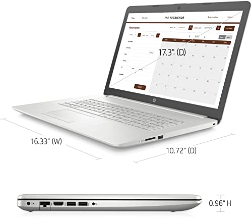 2022 HP Pavilion 17 Laptop, 17.3" HD+ Anti-Glare Display, 11th Gen Intel Core i3-1115G4, Wireless-AC, Webcam, Long Battery Life, Windows 11, Silver (Latest Model) (16GB RAM | 256GB PCIe SSD) (Renewed)