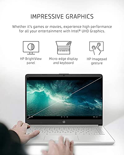 Newest HP 14" HD Touch-Screen Laptop, 11th Gen Intel Core i3-1115G4 3.0H (Beats i5-1035G1), 8GB RAM, 256GB SSD, WiFi 5, Webcam, Windows 10, EROSEFLAMINGO Accessories