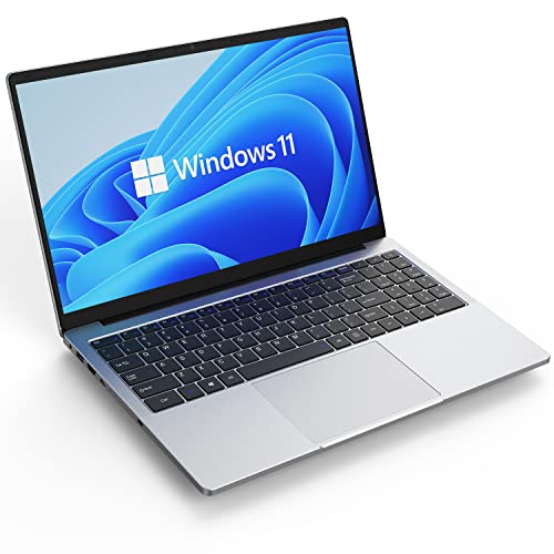 OTVOC Laptop 15.6 inch Windows 11, VocBook 15, Intel Celeron N5100, 16GB RAM, 512GB PCIE NvMe SSD , 4TB Expansion, 15.6" FHD IPS, 2.0MP, 2.4G+5G WiFi, Bluetooth 5.0, Type-C, HDMI, RJ45, HDD, Silver