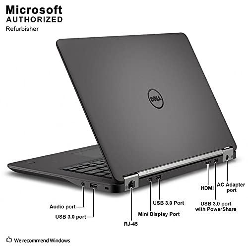 Dell Latitude E7450 14in HD High Performance Ultra Book Business Laptop NoteBook (Intel Dual Core i5 5300U, 8GB Ram, 256GB Solid State SSD, Camera, HDMI, WIFI) Win 10 Pro (Renewed)