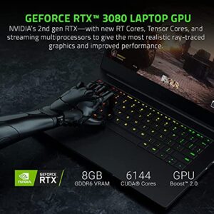 Razer Blade 14 Gaming Laptop: AMD Ryzen 9 5900HX 8 Core, NVIDIA GeForce RTX 3080, 14" QHD 165Hz, 16GB RAM, 1TB SSD - CNC Aluminum - Chroma RGB - THX Spatial Audio - Vapor Chamber Cooling (Renewed)