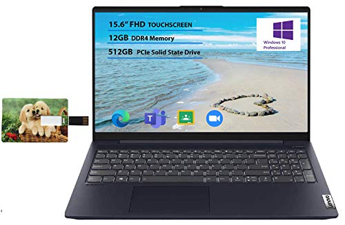 Lenovo 2021 IdeaPad 5 15.6" FHD Touchscreen Laptop Intel Quard-Core i7 1065G7 3.9GHz 12GB DDR4 RAM 512GB PCIe SSD for Business and Education Online Class Webcam Windows 10 Pro | 32GB Tela USB Card