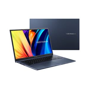 asus vivobook 17x laptop, 17.3” fhd display, amd ryzen 7 5800h cpu, amd radeon graphics, 8gb ram, 512gb ssd, fingerprint sensor, windows 11 home, quiet blue, s1703qa-ds71