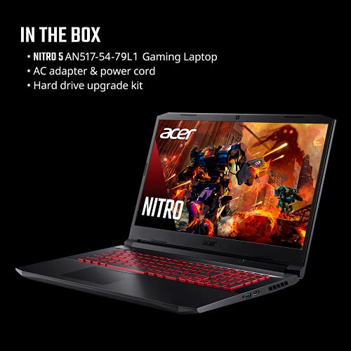 Acer Nitro 5 AN517-54-79L1 Gaming Laptop | Intel Core i7-11800H | NVIDIA GeForce RTX 3050Ti GPU | 17.3" FHD 144Hz IPS Display | 16GB DDR4 | 1TB NVMe SSD | Killer Wi-Fi 6 | Backlit KB | Win 11