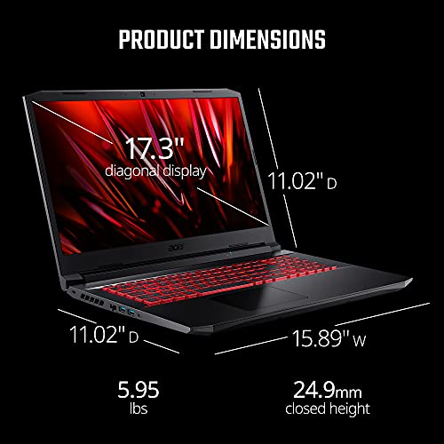 Acer Nitro 5 AN517-54-79L1 Gaming Laptop | Intel Core i7-11800H | NVIDIA GeForce RTX 3050Ti GPU | 17.3" FHD 144Hz IPS Display | 16GB DDR4 | 1TB NVMe SSD | Killer Wi-Fi 6 | Backlit KB | Win 11