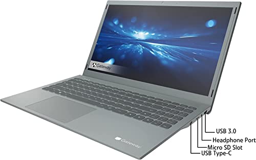 Gateway 15.6" FHD Ultra Slim Laptop, Quad-Core Pentium Silver N5030 up to 3.1GHz, 4GB RAM, 128GB eMMC, WiFi, Bluetooth, Charcoal (Renewed)