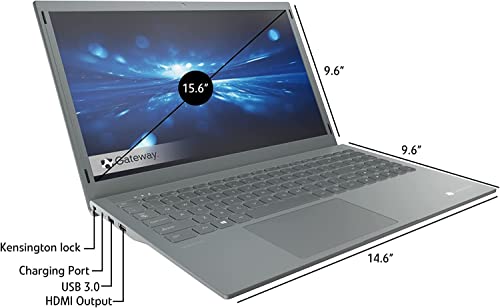 Gateway 15.6" FHD Ultra Slim Laptop, Quad-Core Pentium Silver N5030 up to 3.1GHz, 4GB RAM, 128GB eMMC, WiFi, Bluetooth, Charcoal (Renewed)