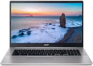 acer 2022 chromebook, 17″ ips full hd(1920×1080) screen, intel celeron processor up to 2.80 ghz, 4gb ddr4 ram, 64gb ssd, super-fast 6th gen wifi, chrome os, natural silver(renewed)