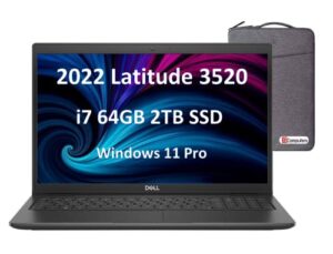 dell latitude 3520 3000 15.6″ fhd (intel 4-core i7-1165g7, 64gb ddr4 ram, 2tb pcie ssd), 1080p ips full hd business laptop, type-c, wi-fi 6, webcam, hdmi, bag, windows 11 pro