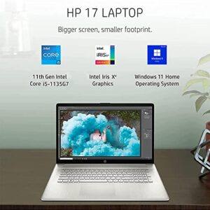 HP 2022 Newest 17 Laptop, 17.3" FHD IPS Display, Intel Core i5-1135G7 Quad-Core Processor, Intel Iris Xe Graphics, 16GB RAM, 1TB PCIe SSD, HDMI, Windows 11 + Microfiber Cloth